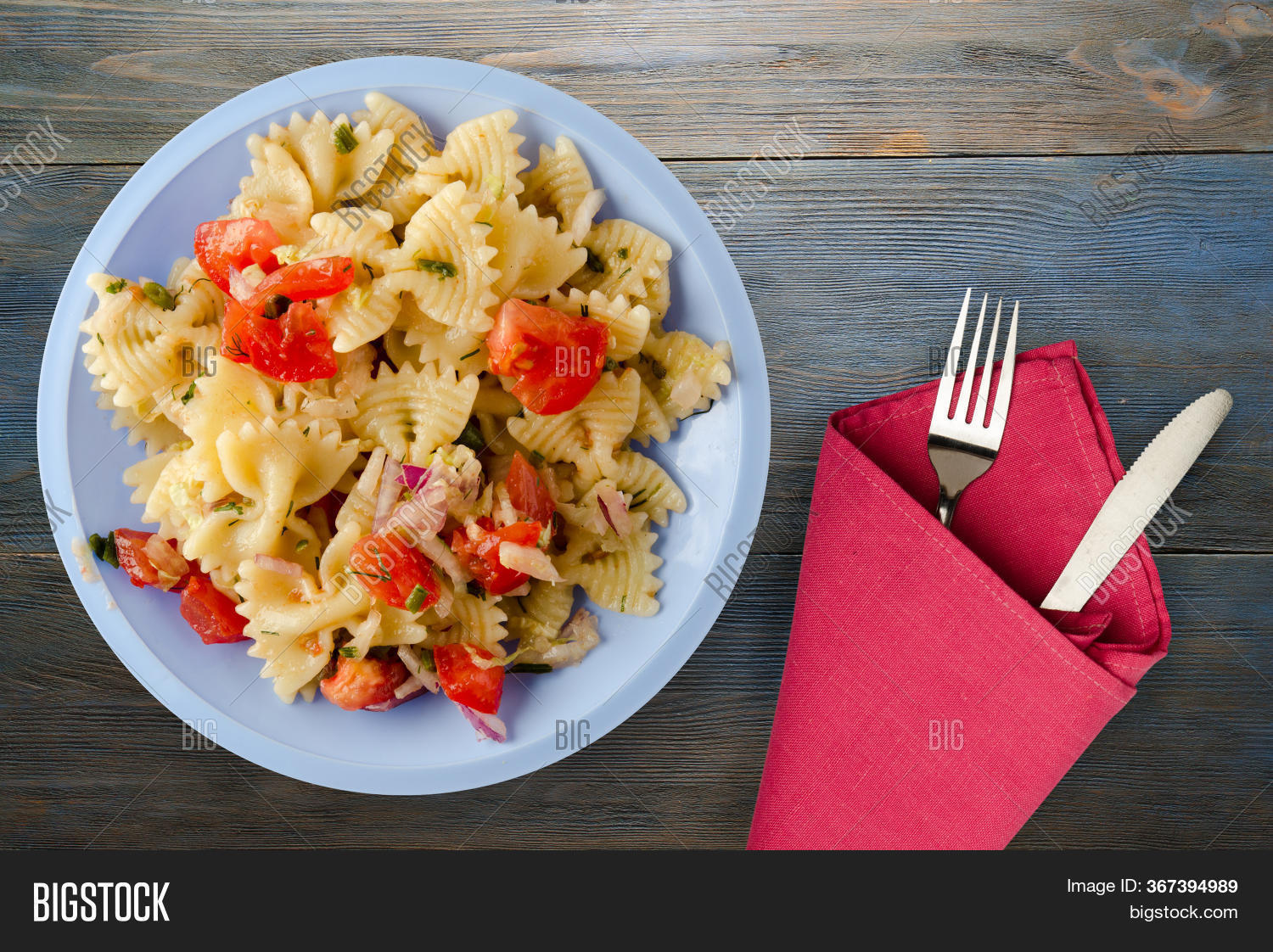 Pasta On Light Blue Image & Photo (Free Trial) | Bigstock