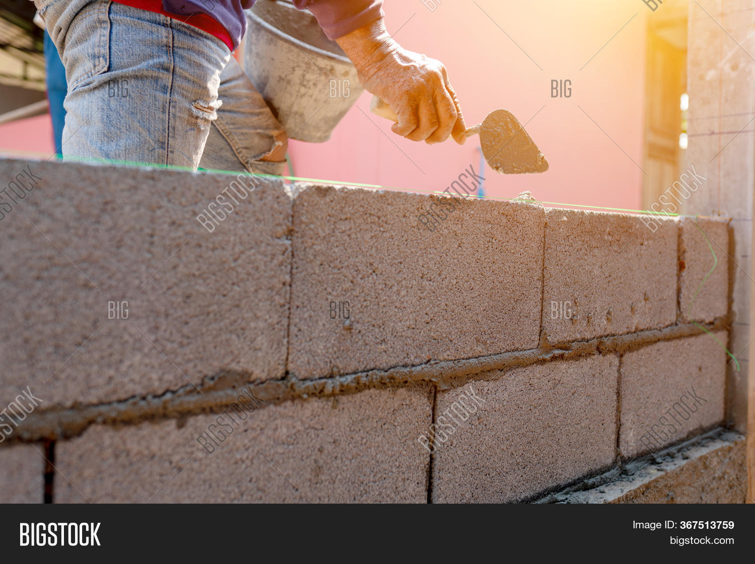 Bricklayer Working On Image & Photo (Free Trial) | Bigstock