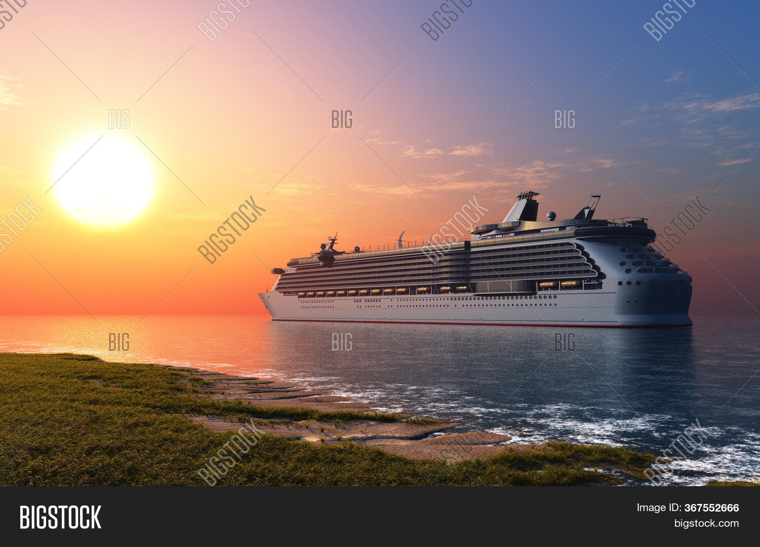 Modern Liner Ocean ,3d Image & Photo (Free Trial) | Bigstock