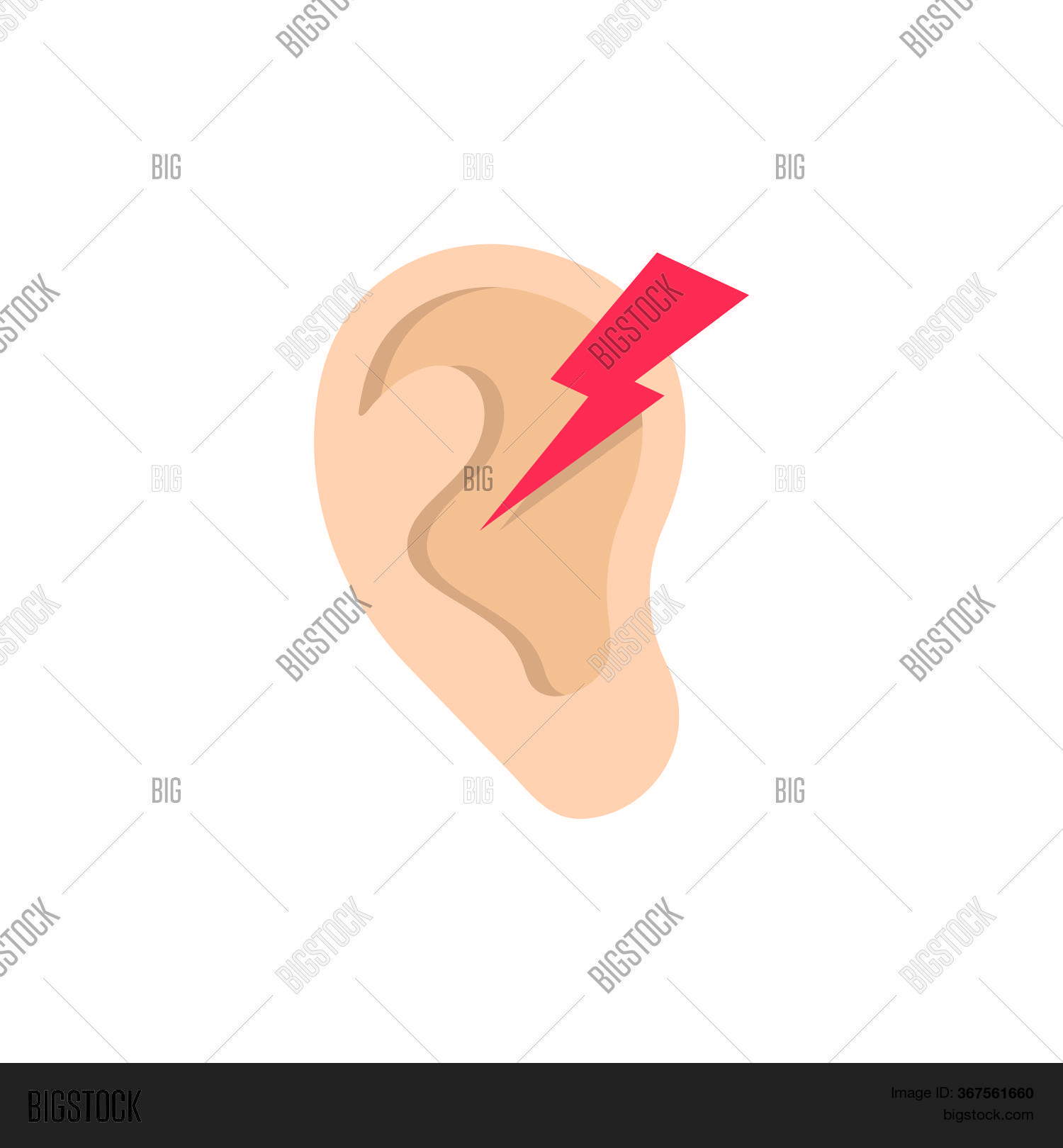 Ear Pain Vector Icon Vector & Photo (Free Trial) | Bigstock