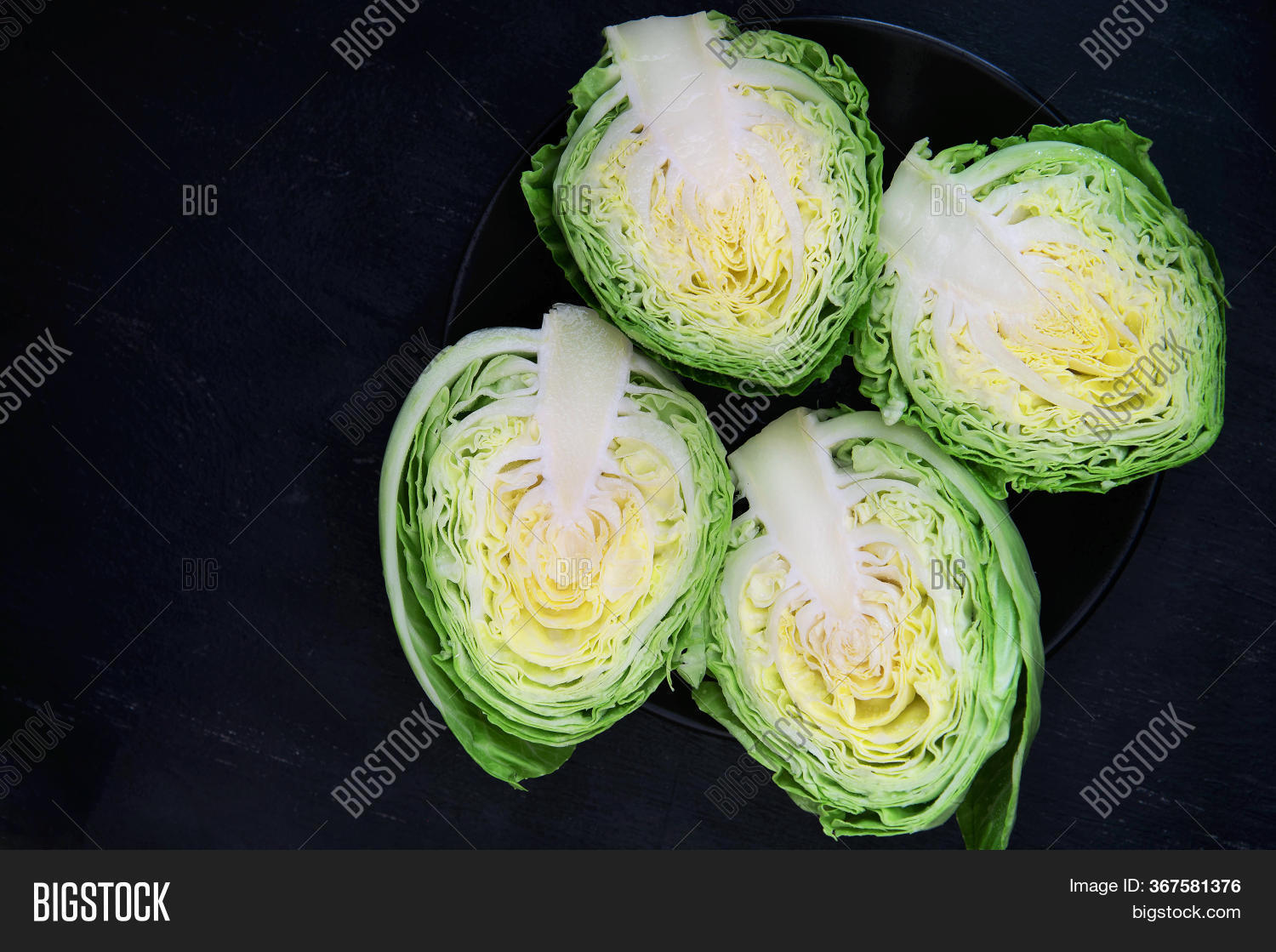 Cabbage Cut Half On Image & Photo (Free Trial) | Bigstock