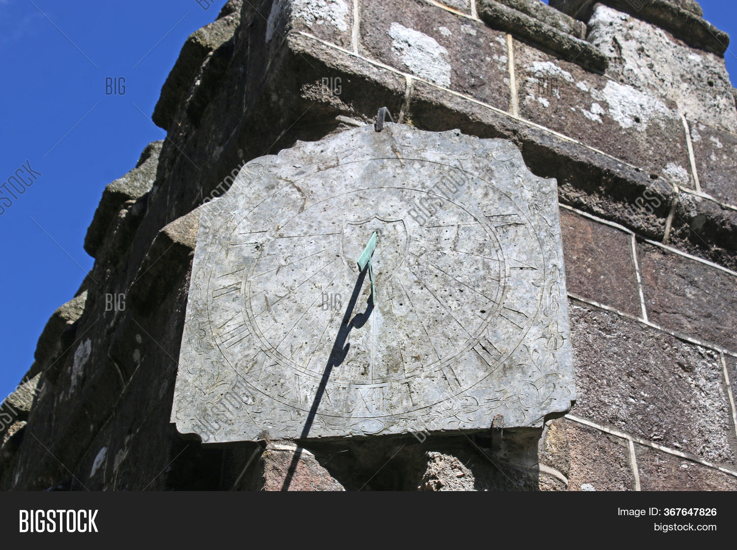 Stone Sundial On Wall Image & Photo (Free Trial) | Bigstock