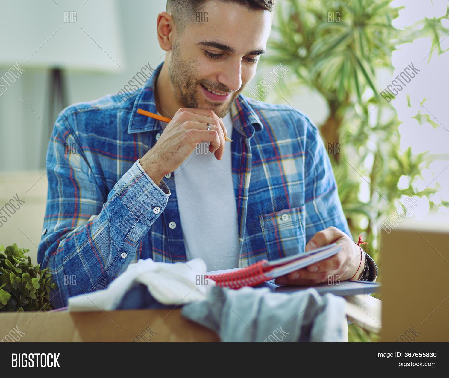 Moving Man Sitting On Image & Photo (Free Trial) | Bigstock