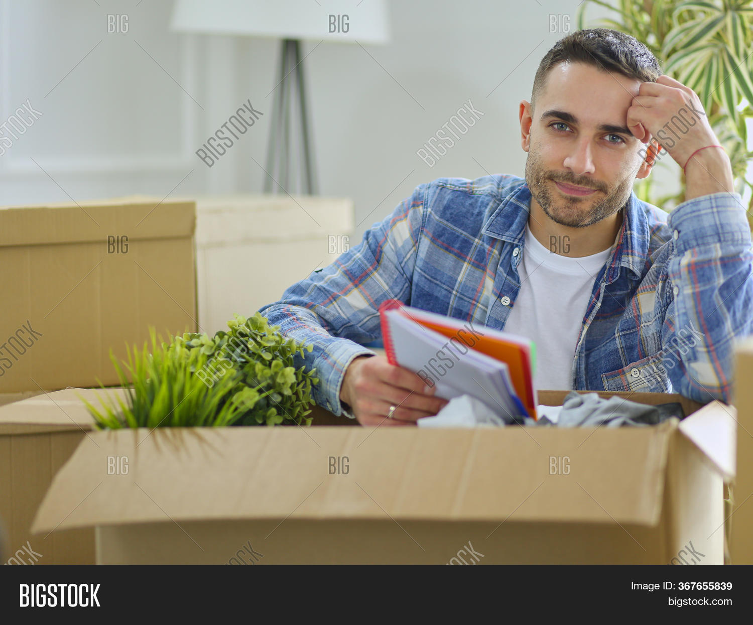 Moving Man Sitting On Image & Photo (Free Trial) | Bigstock