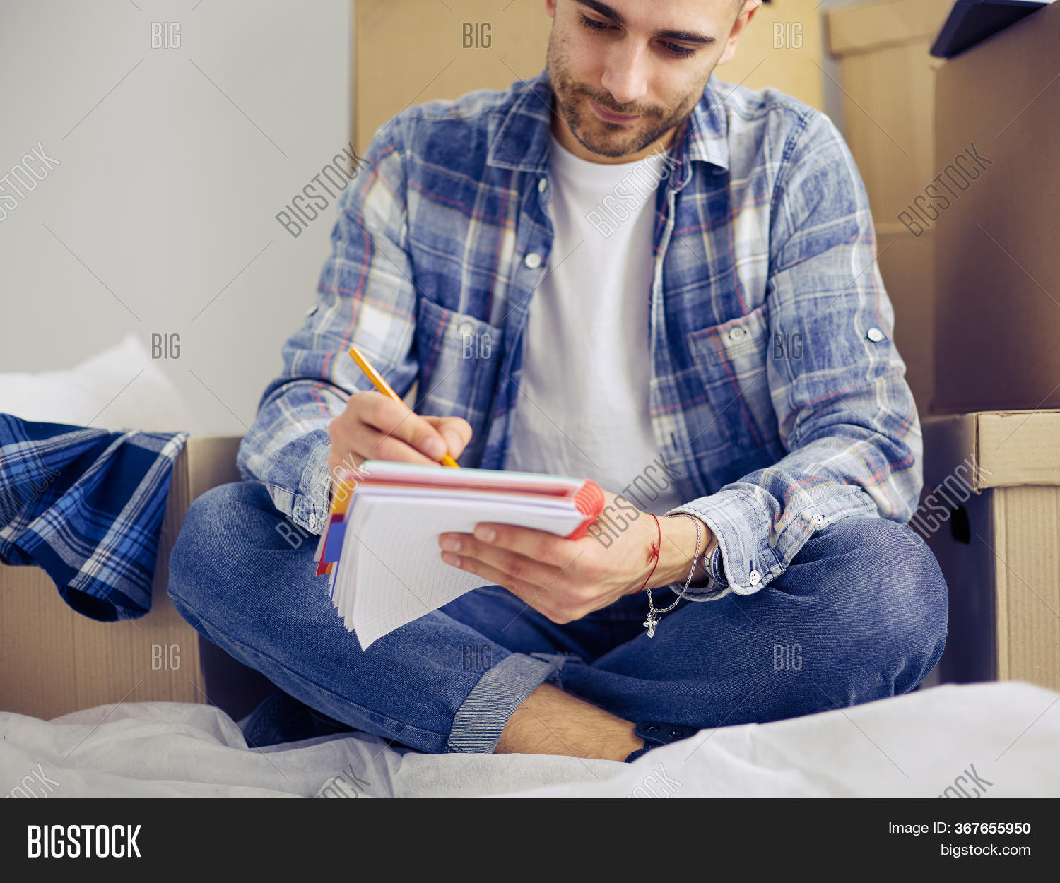 Moving Man Sitting On Image & Photo (Free Trial) | Bigstock
