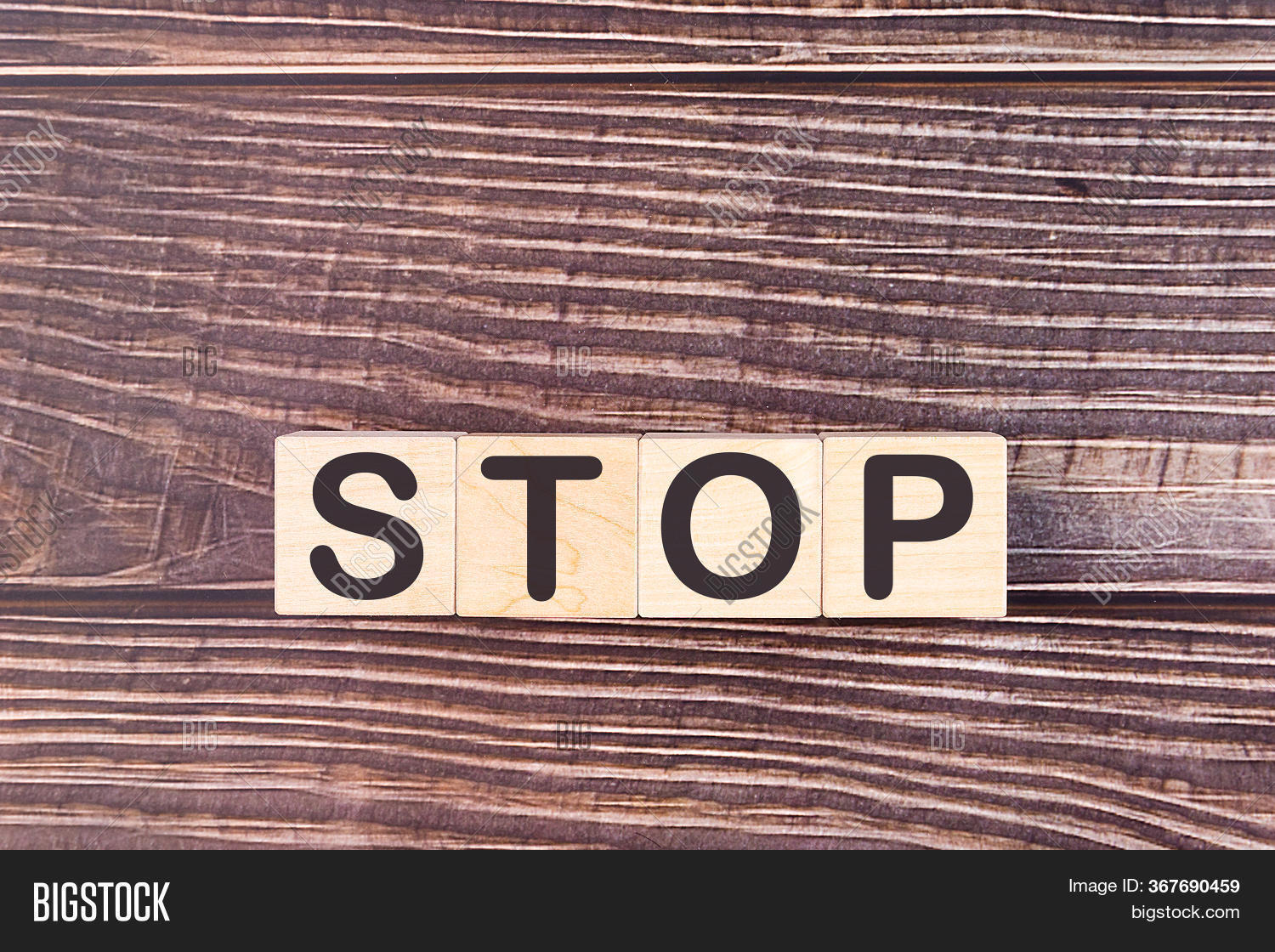 Stop Word Made Wood Image & Photo (Free Trial) | Bigstock