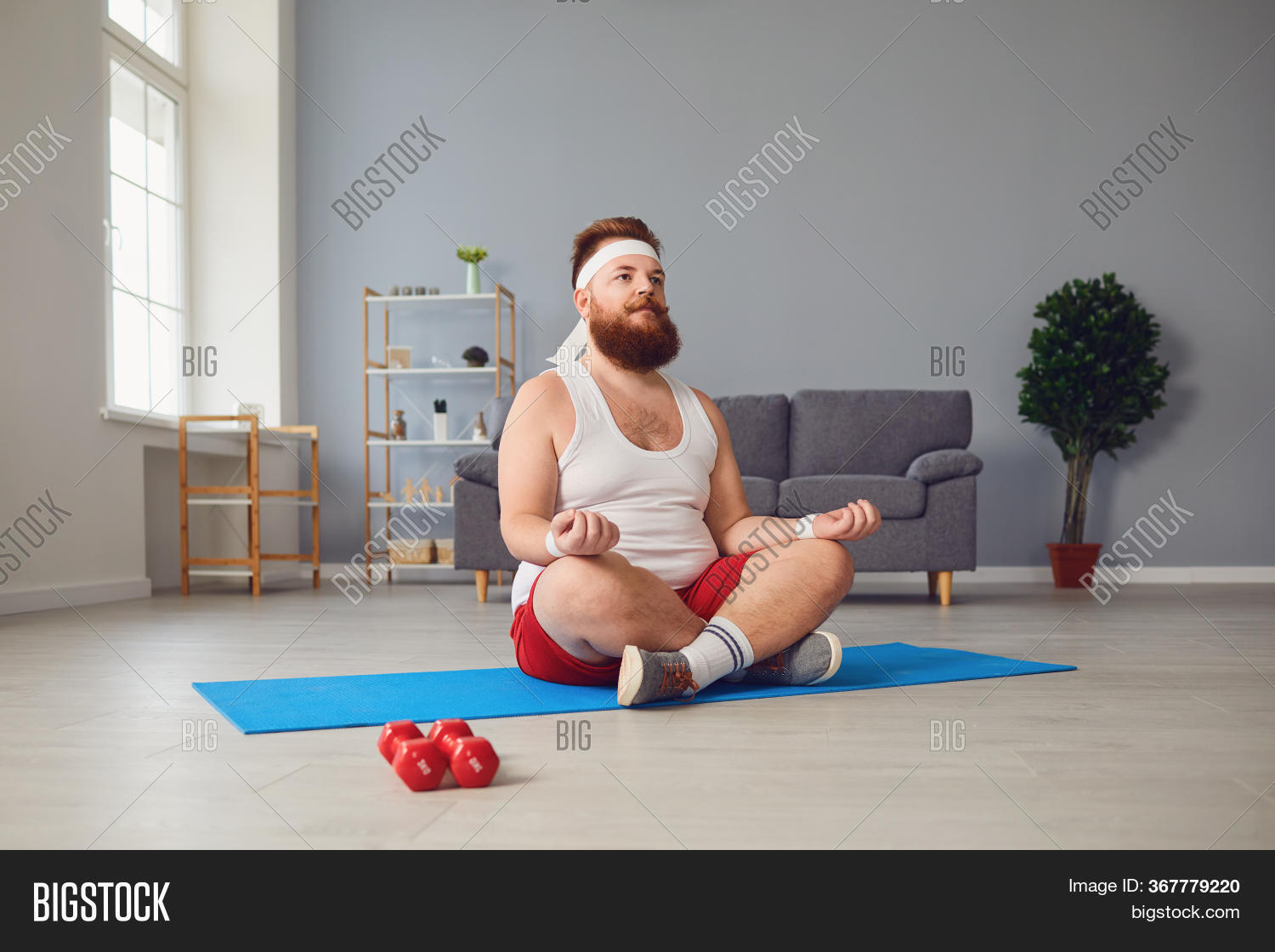 Fat Man Meditating Image & Photo (Free Trial) | Bigstock
