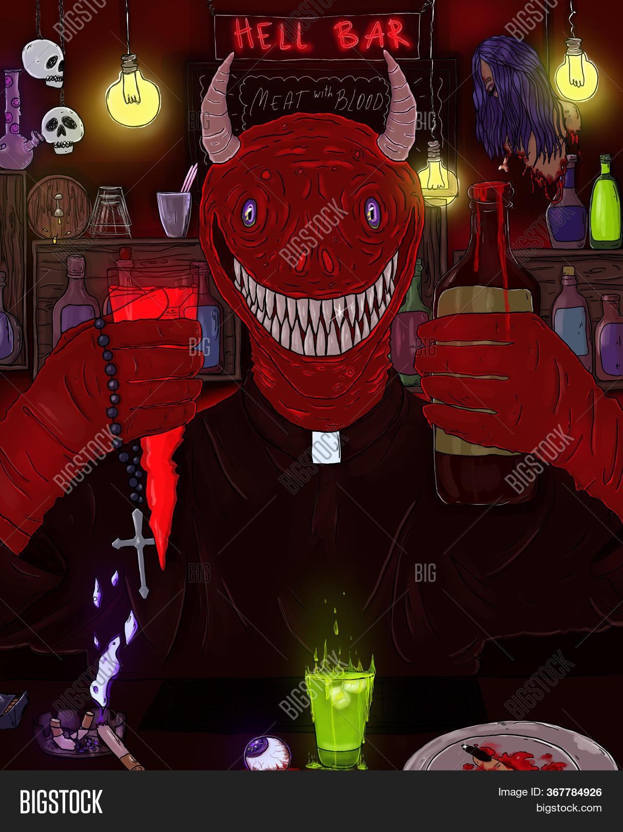 Happy Hell Bar Devil Image & Photo (Free Trial) | Bigstock