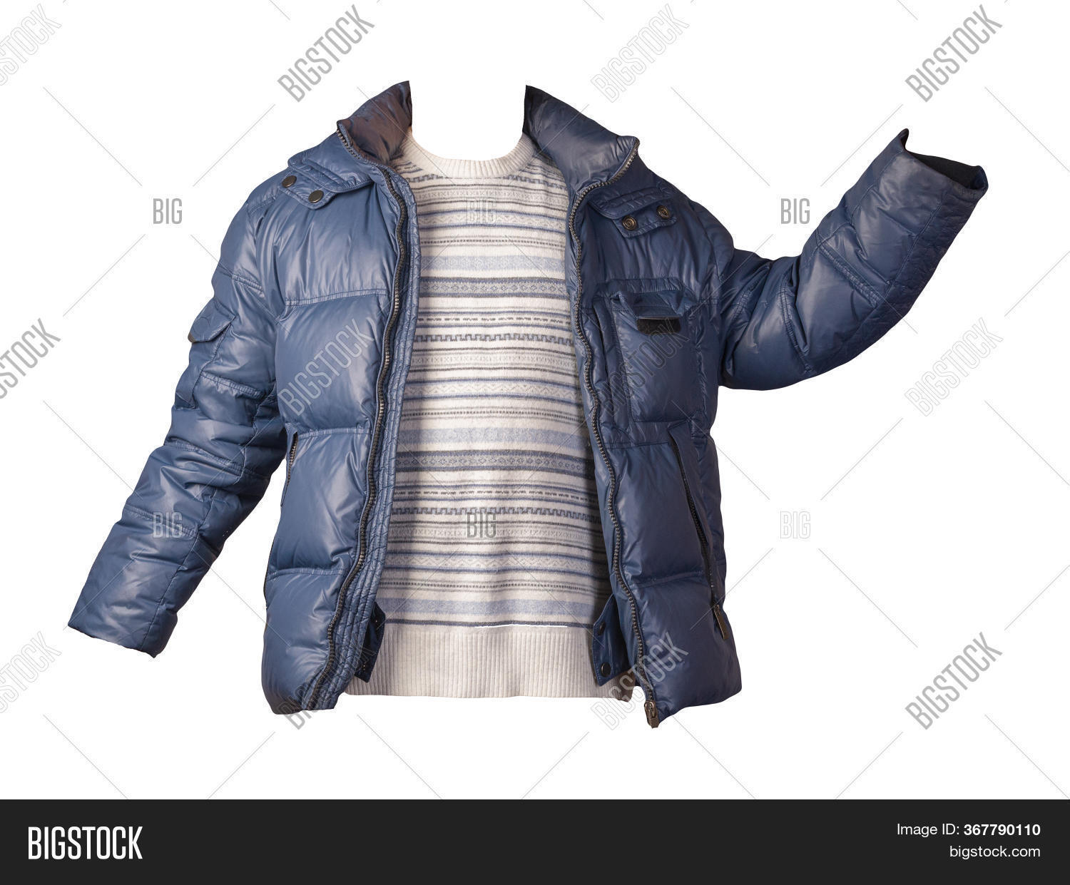 Blue Jacket White Gray Image & Photo (Free Trial) | Bigstock