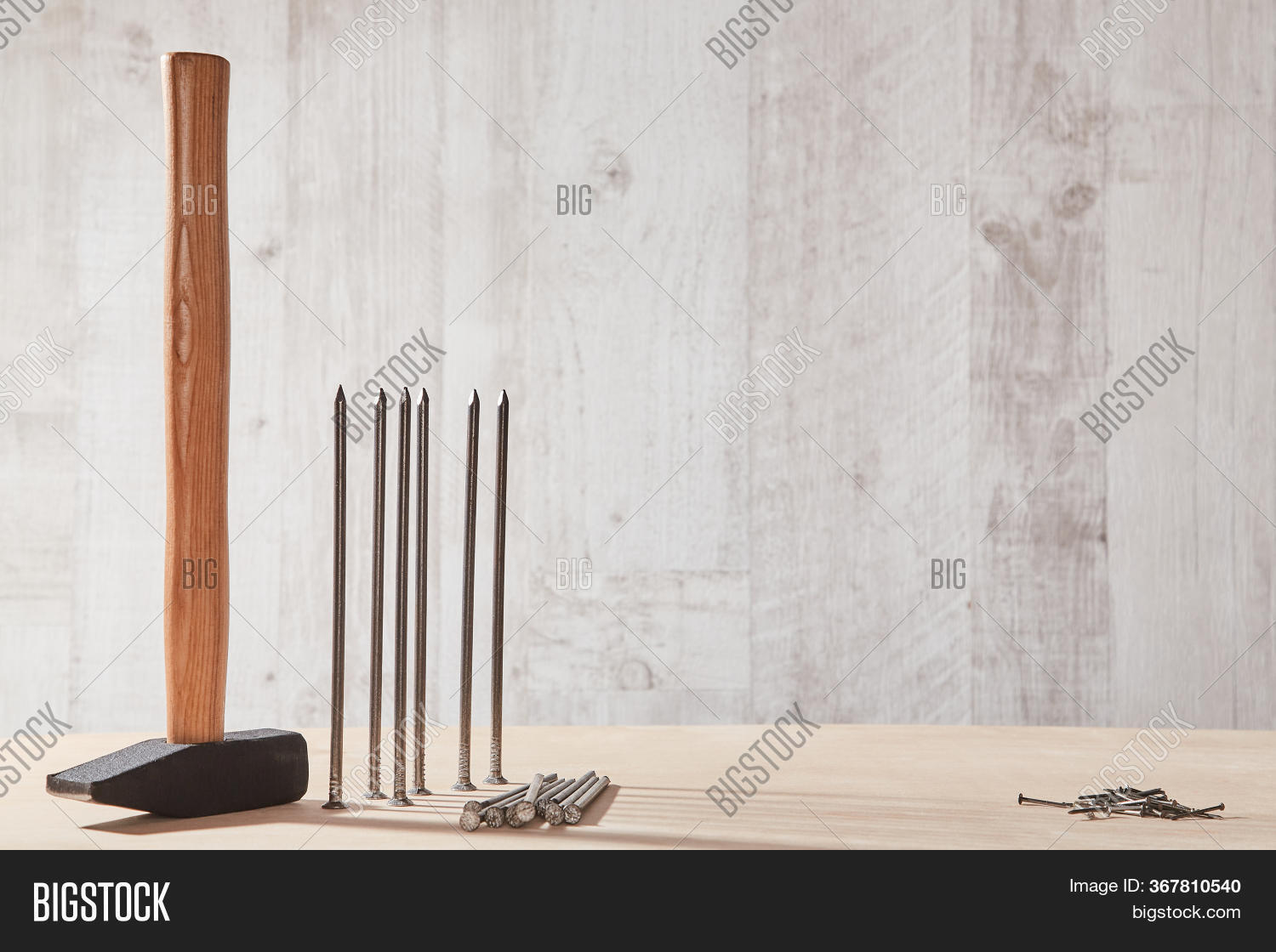 Hammer Tool On Wooden Image & Photo (Free Trial) | Bigstock