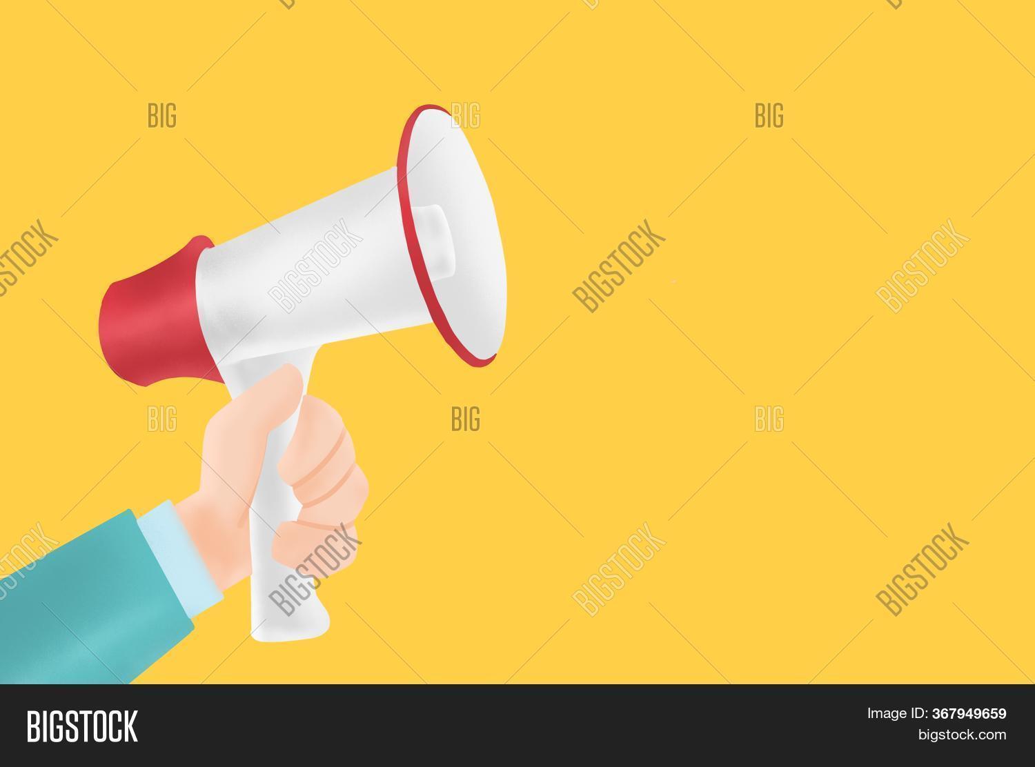 Hand Holding Megaphone Image & Photo (Free Trial) | Bigstock