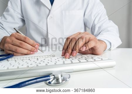 Doctor Typing On Image & Photo (Free Trial) | Bigstock