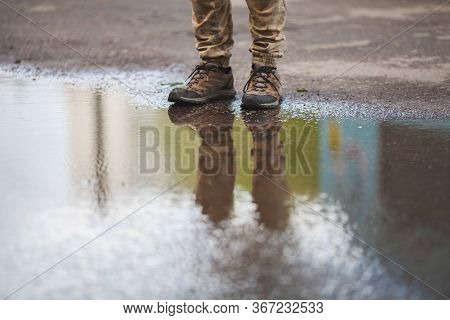 Man Sneakers Puddles Image & Photo (Free Trial) | Bigstock