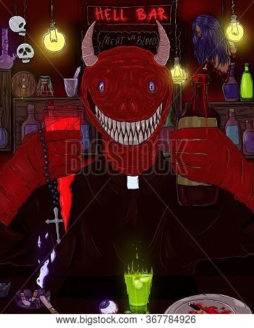 Happy Hell Bar Devil Image & Photo (Free Trial) | Bigstock