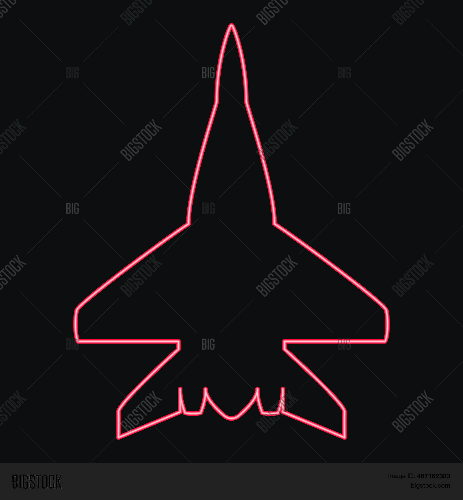 Neon Fighter Plane Vector & Photo (Free Trial) | Bigstock