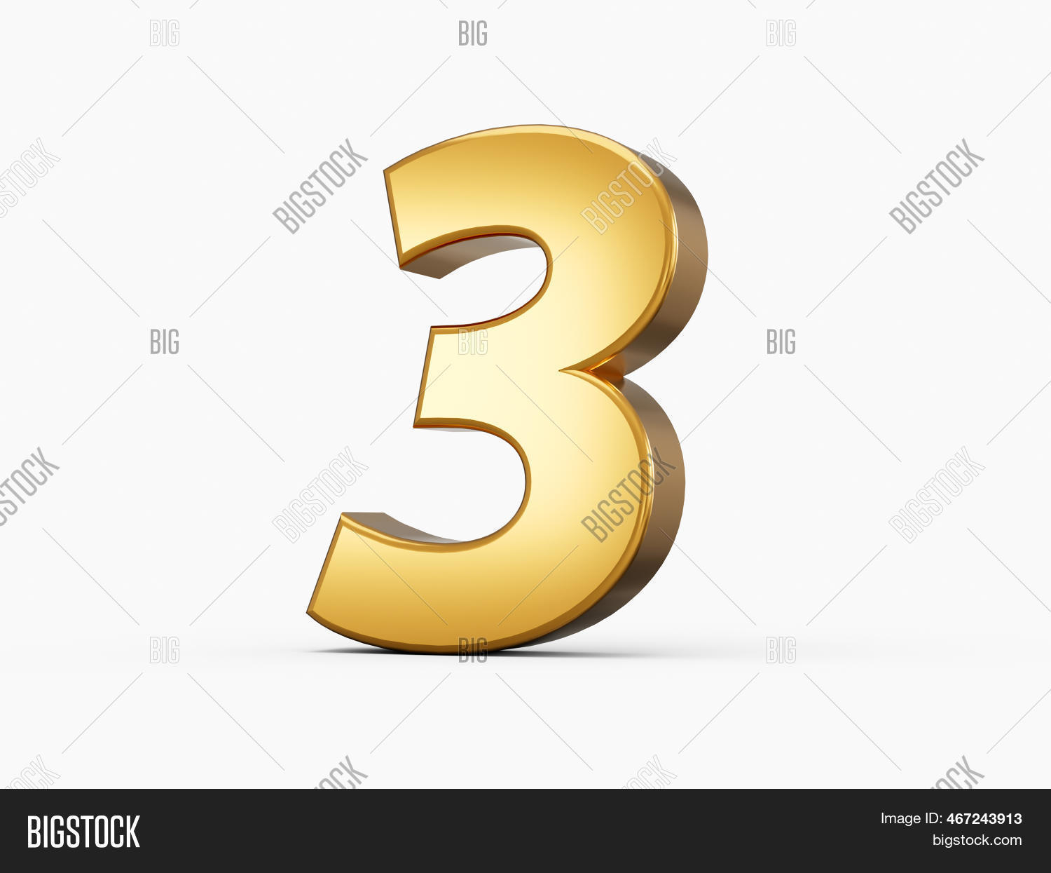 3d Gold Metal Number 3 Image & Photo (Free Trial) | Bigstock