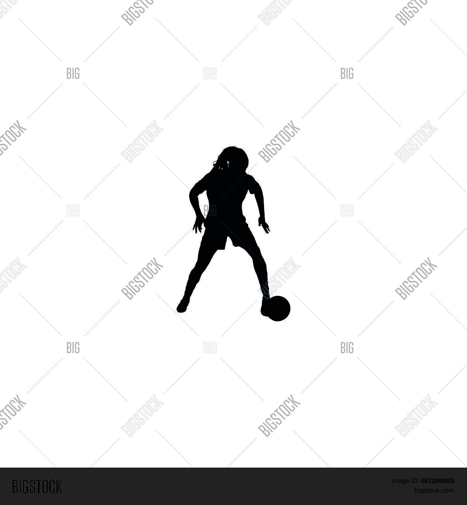 Woman Football Player Vector & Photo (Free Trial) | Bigstock