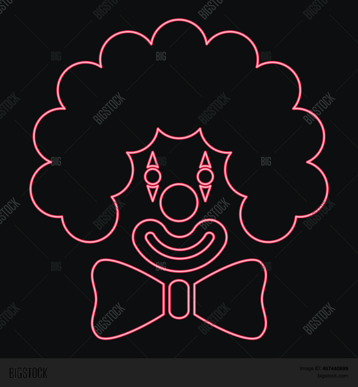 Neon Clown Face Head Vector & Photo (Free Trial) | Bigstock