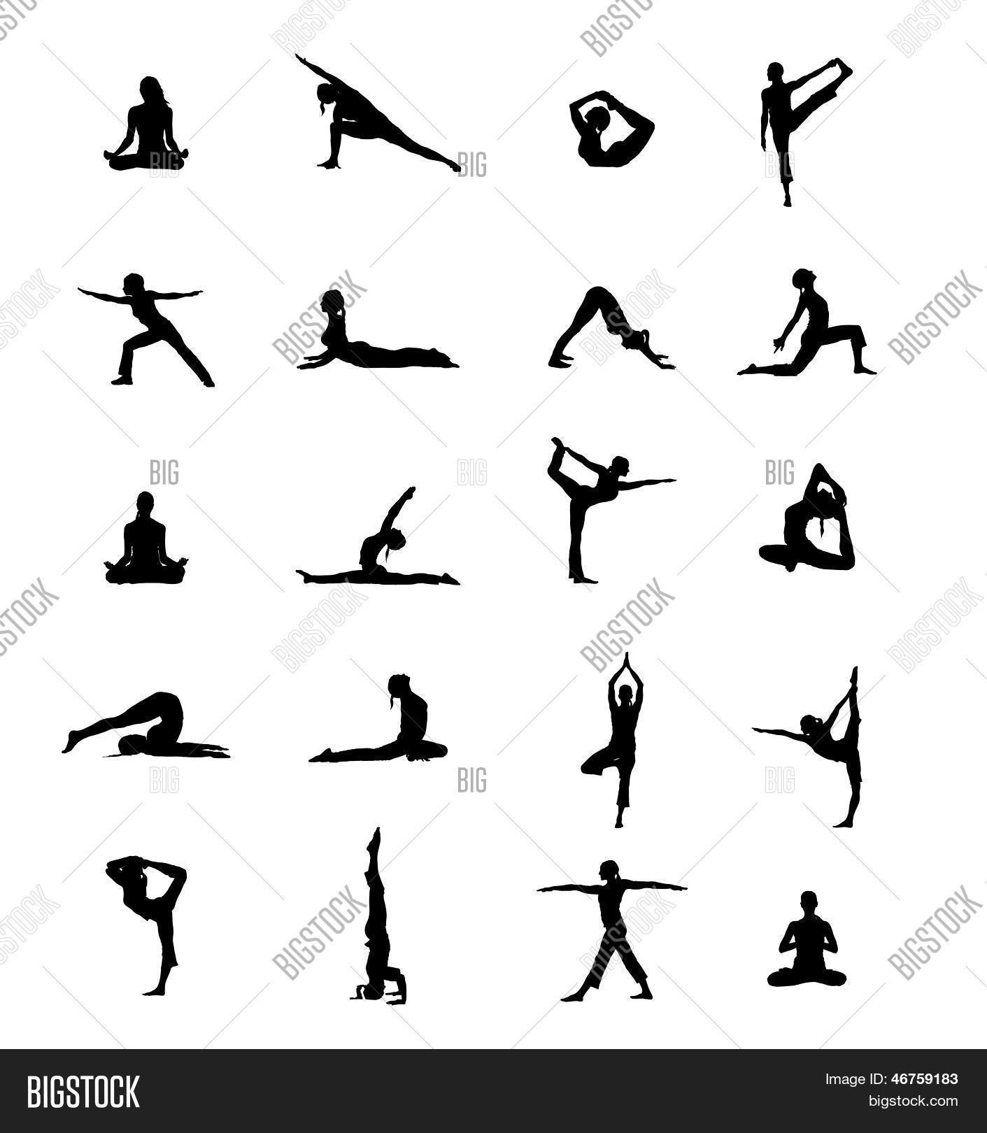 Set 20 Yoga Positions Vector & Photo (Free Trial) | Bigstock