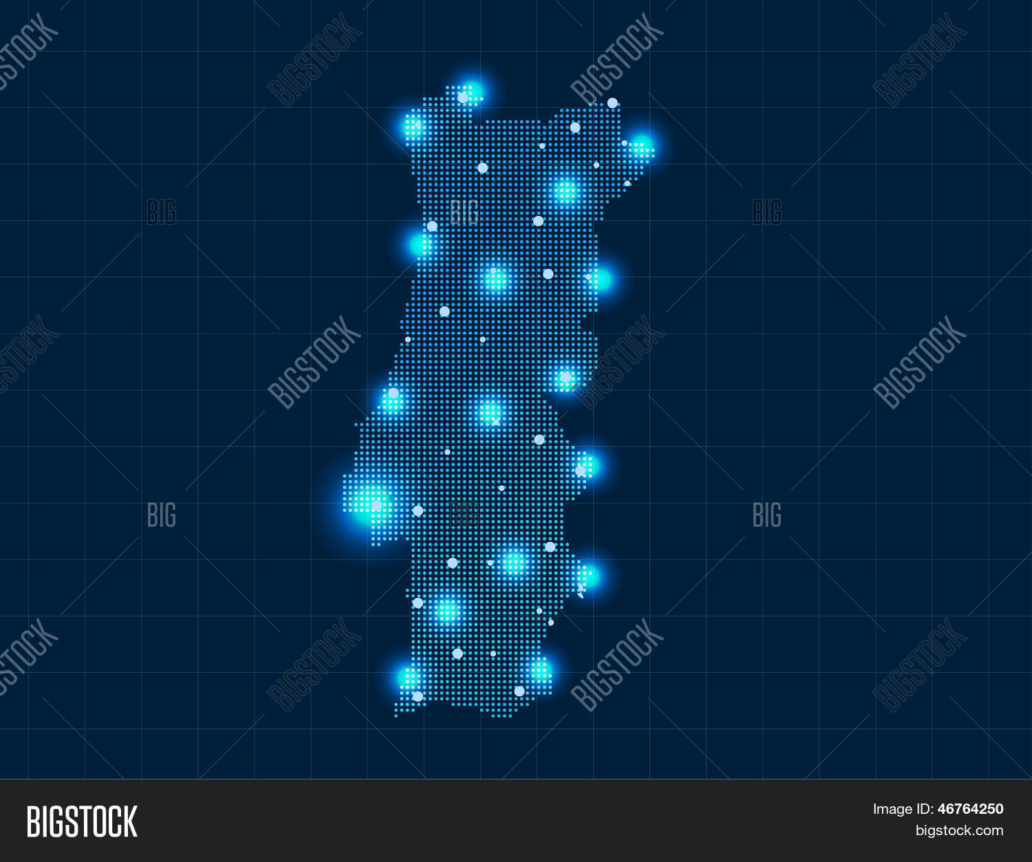 Pixel Portugal Map Vector & Photo (Free Trial) | Bigstock