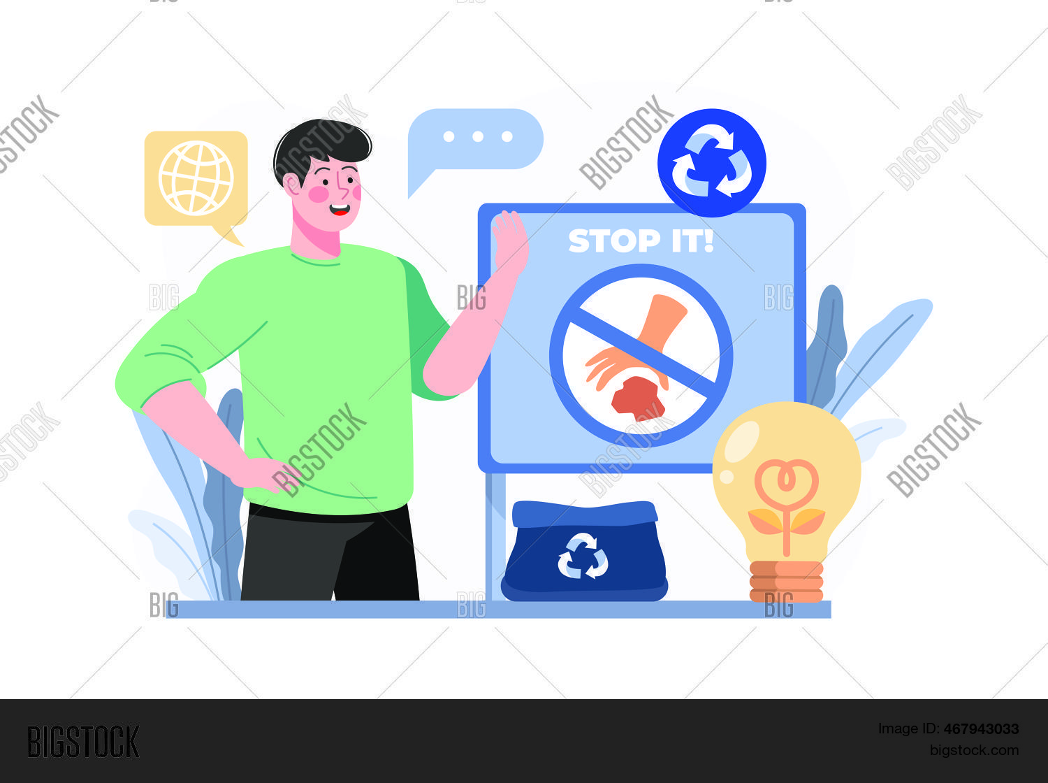 Stop Throwing Trash Vector & Photo (Free Trial) | Bigstock
