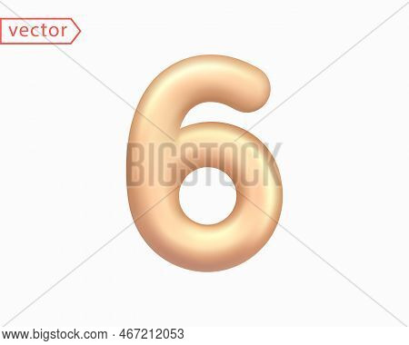 3d Golden Number 6. Vector & Photo (Free Trial) | Bigstock
