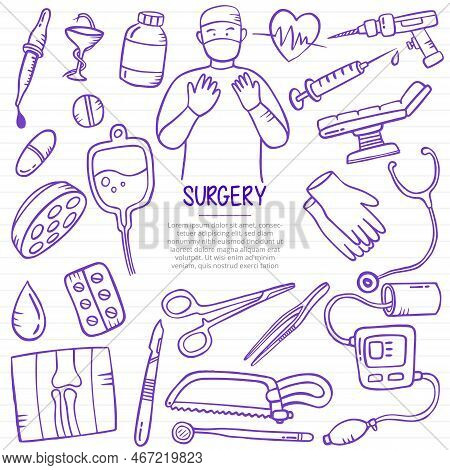 Surgery Doctor Doodle Vector & Photo (Free Trial) | Bigstock