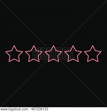 Neon Five Stars 5 Vector & Photo (Free Trial) | Bigstock