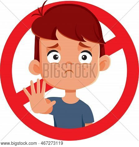 Sad Boy Making Stop Vector & Photo (Free Trial) | Bigstock