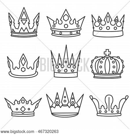Crown Line Collection Vector & Photo (Free Trial) | Bigstock