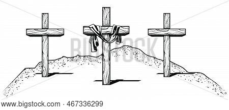 Three Crosses Fabric Vector & Photo (Free Trial) | Bigstock