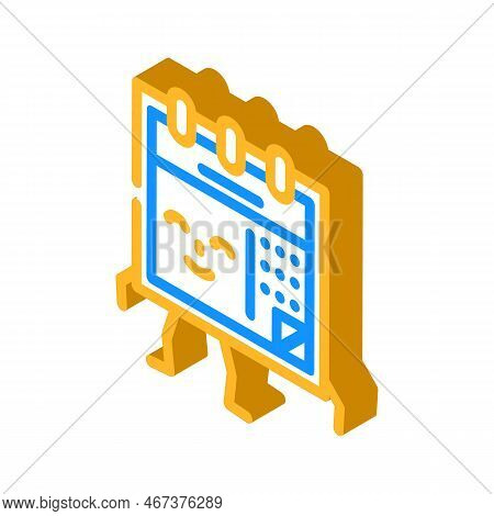 Calendar School Character Isometric Icon Vector. Calendar School ...