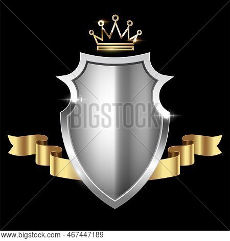 Silver Shield Gold Vector & Photo (Free Trial) | Bigstock