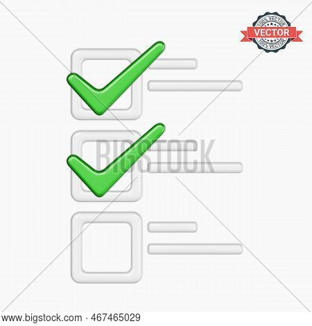 Checklist Green Ticks Vector & Photo (Free Trial) | Bigstock