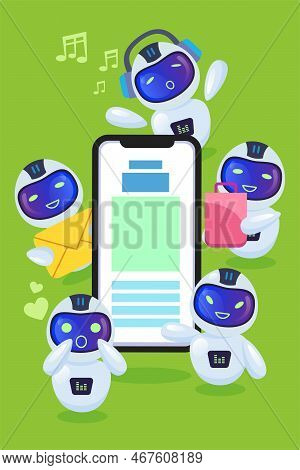 Cute Comic Chatbots Vector & Photo (Free Trial) | Bigstock