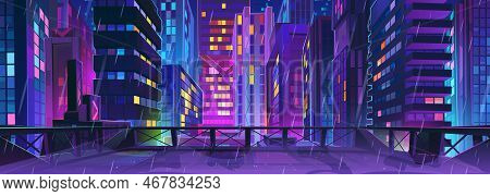 Rainy Night Cityscape Vector & Photo (Free Trial) | Bigstock