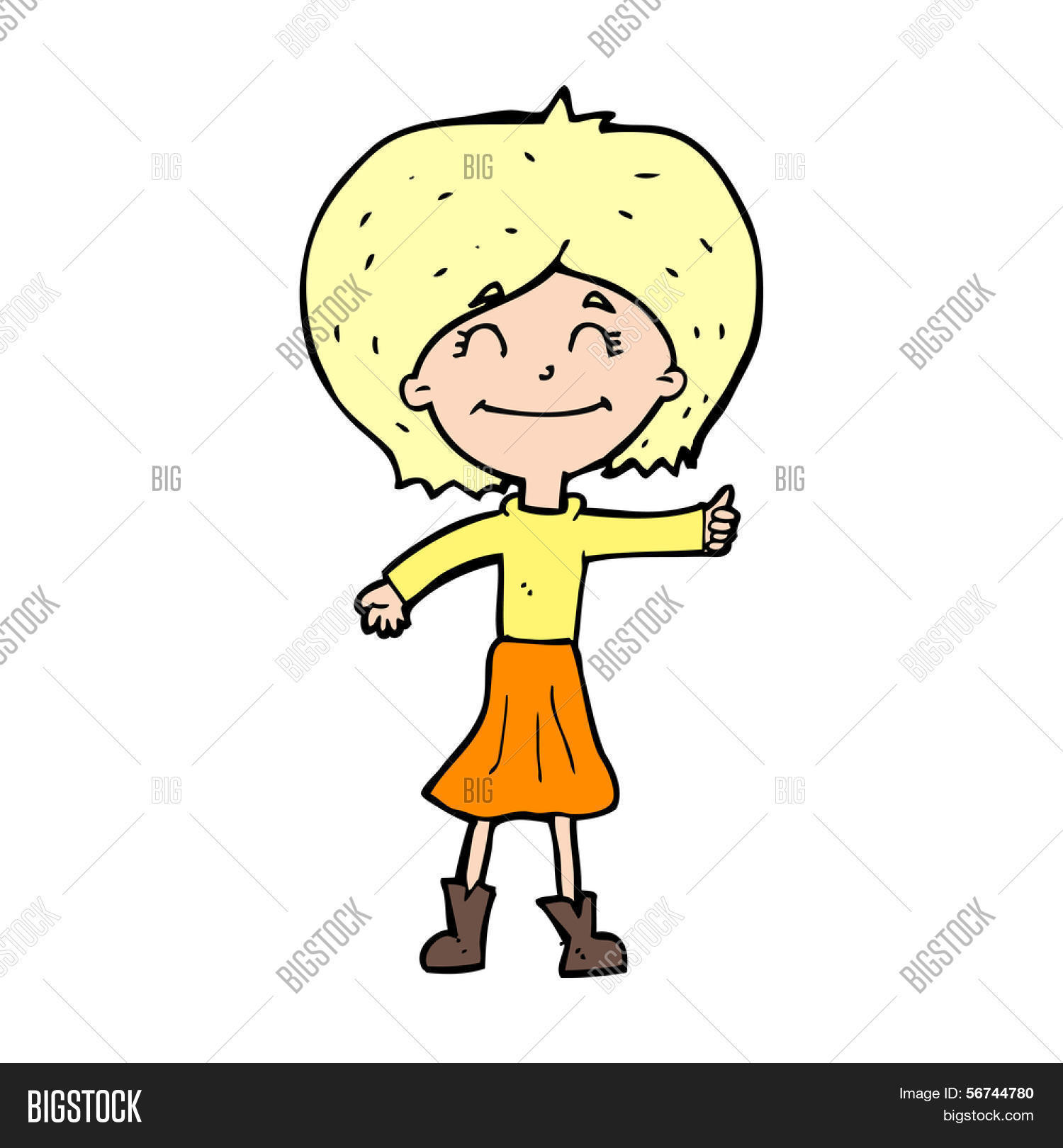 Cartoon Happy Girl Image & Photo (Free Trial) | Bigstock