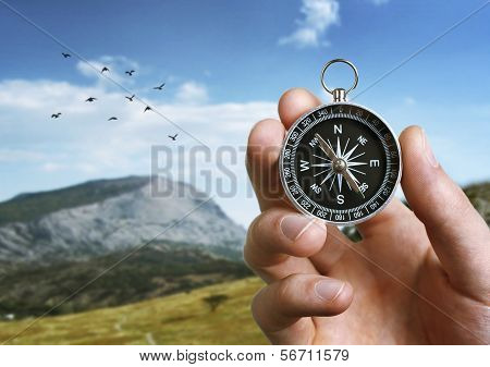 Man Holding Compass Image & Photo (Free Trial) | Bigstock