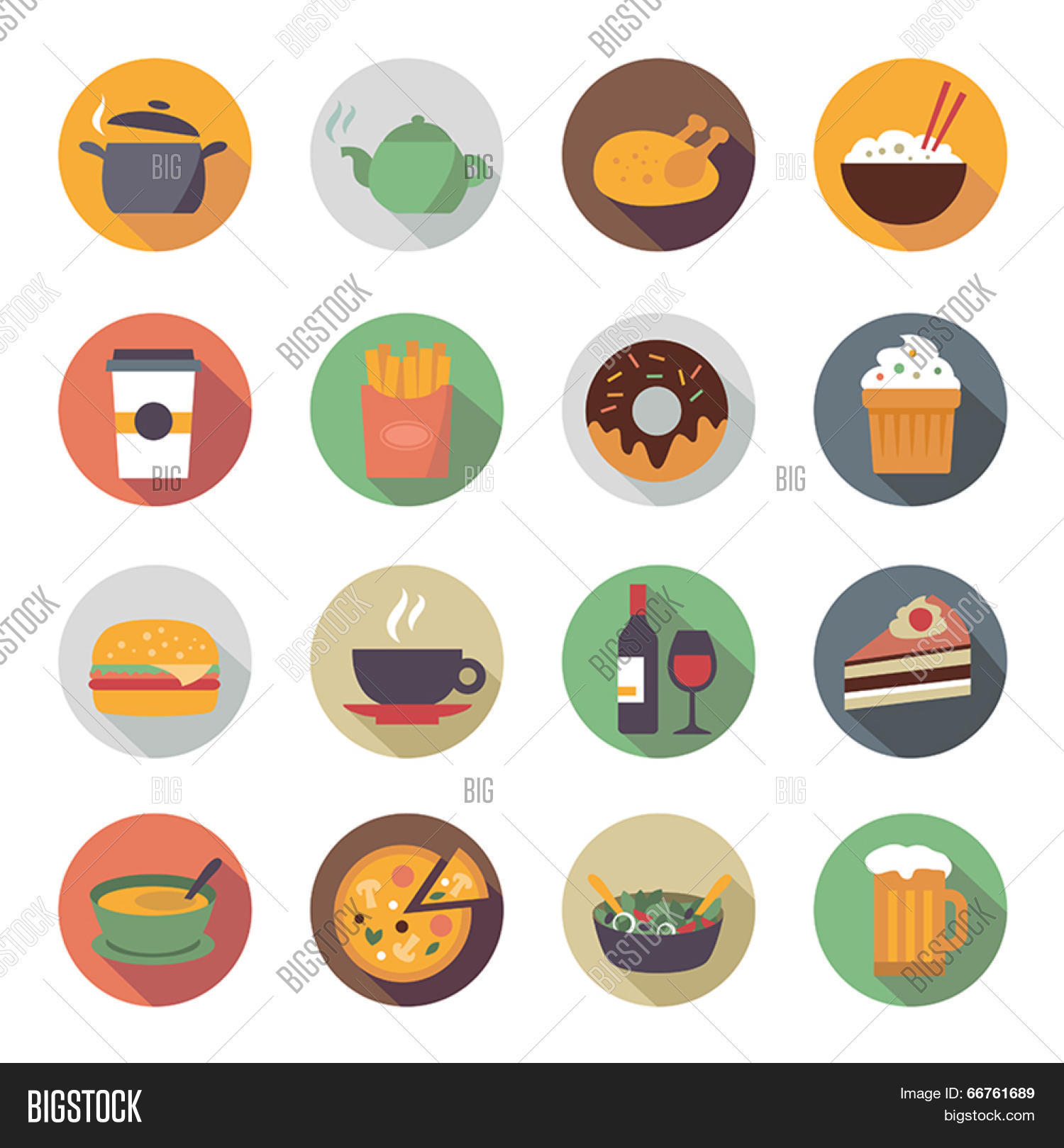 Collection Food Icons Vector & Photo (Free Trial) | Bigstock