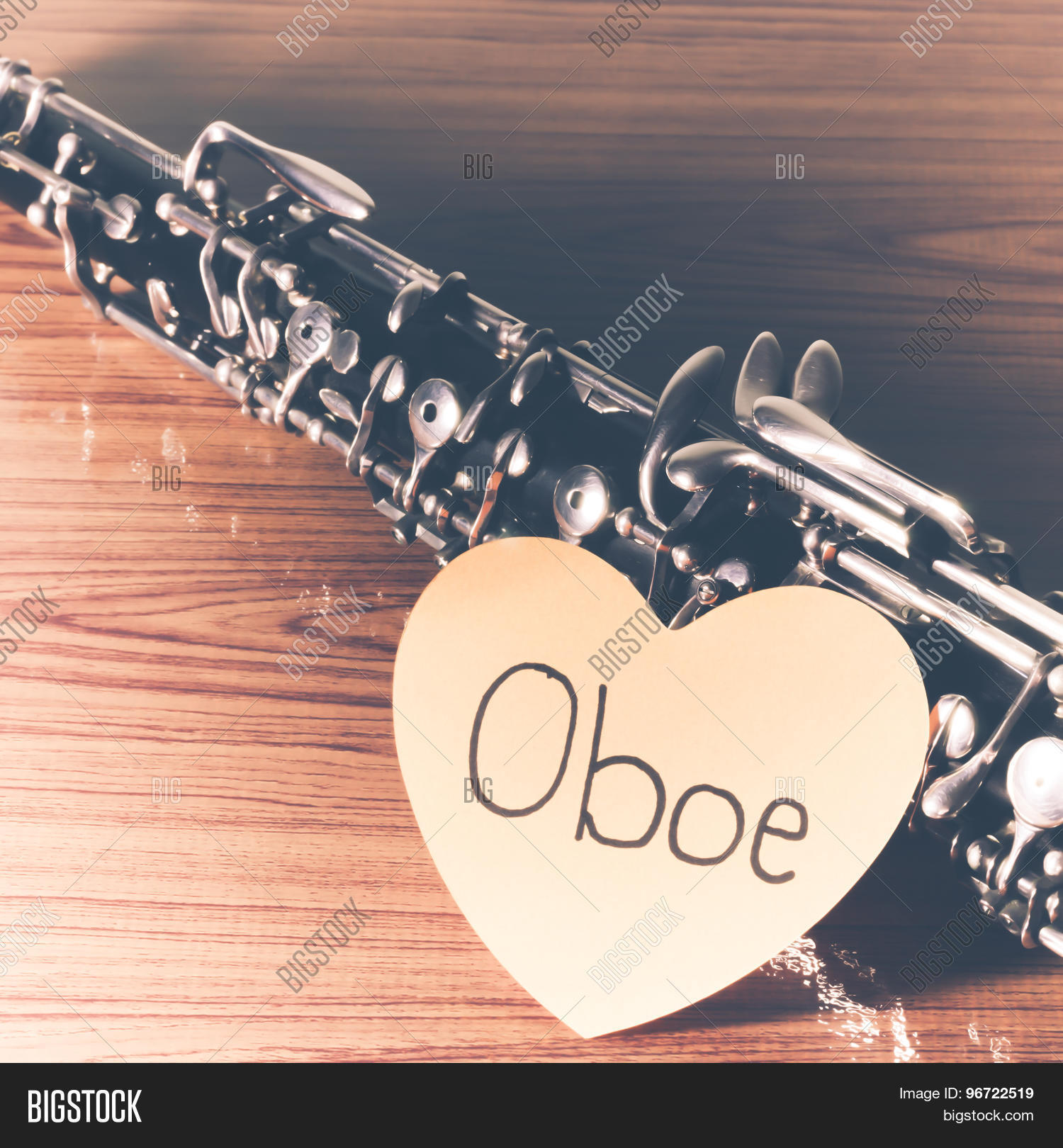 Oboe Heart On Wood Image & Photo (Free Trial) | Bigstock