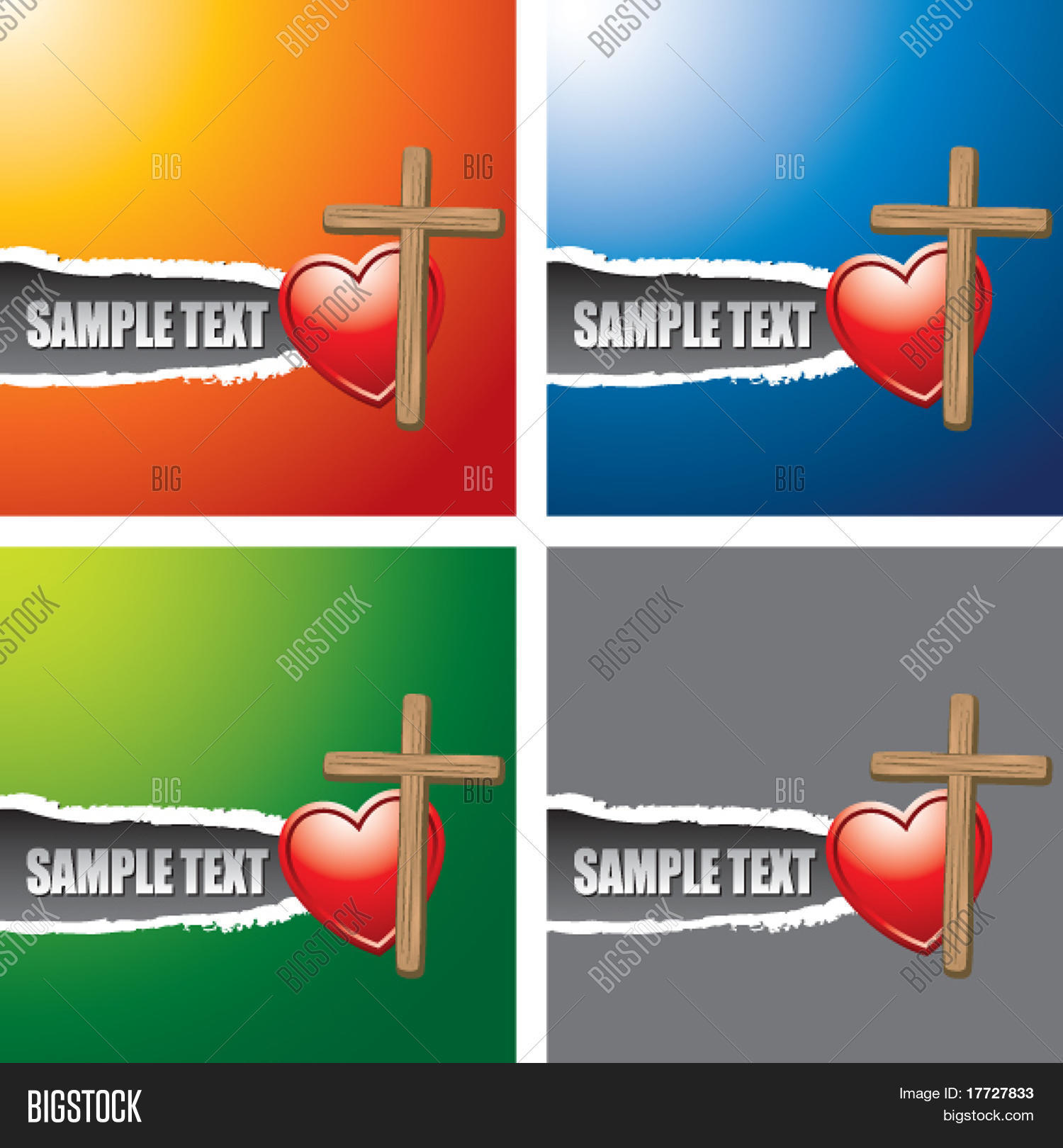 Tilted Cross Heart Vector & Photo (Free Trial) | Bigstock