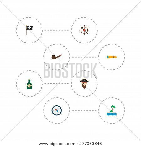 Set Piracy Icons Flat Vector & Photo (Free Trial) | Bigstock