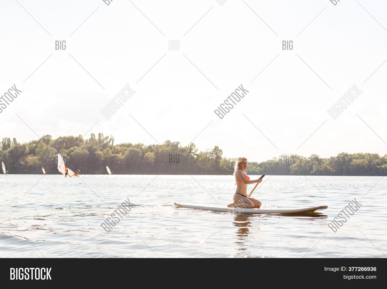 Woman Paddle On Image & Photo (Free Trial) | Bigstock
