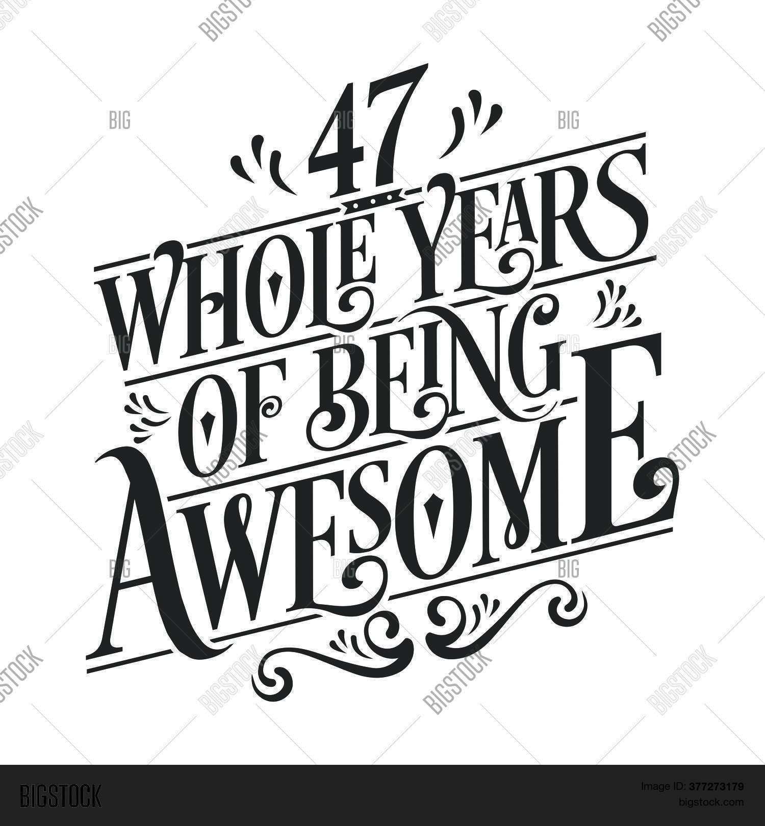 47 Years Birthday 47 Vector & Photo (Free Trial) | Bigstock