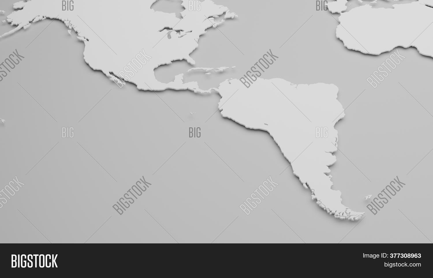 3d Map South America Image & Photo (Free Trial) | Bigstock