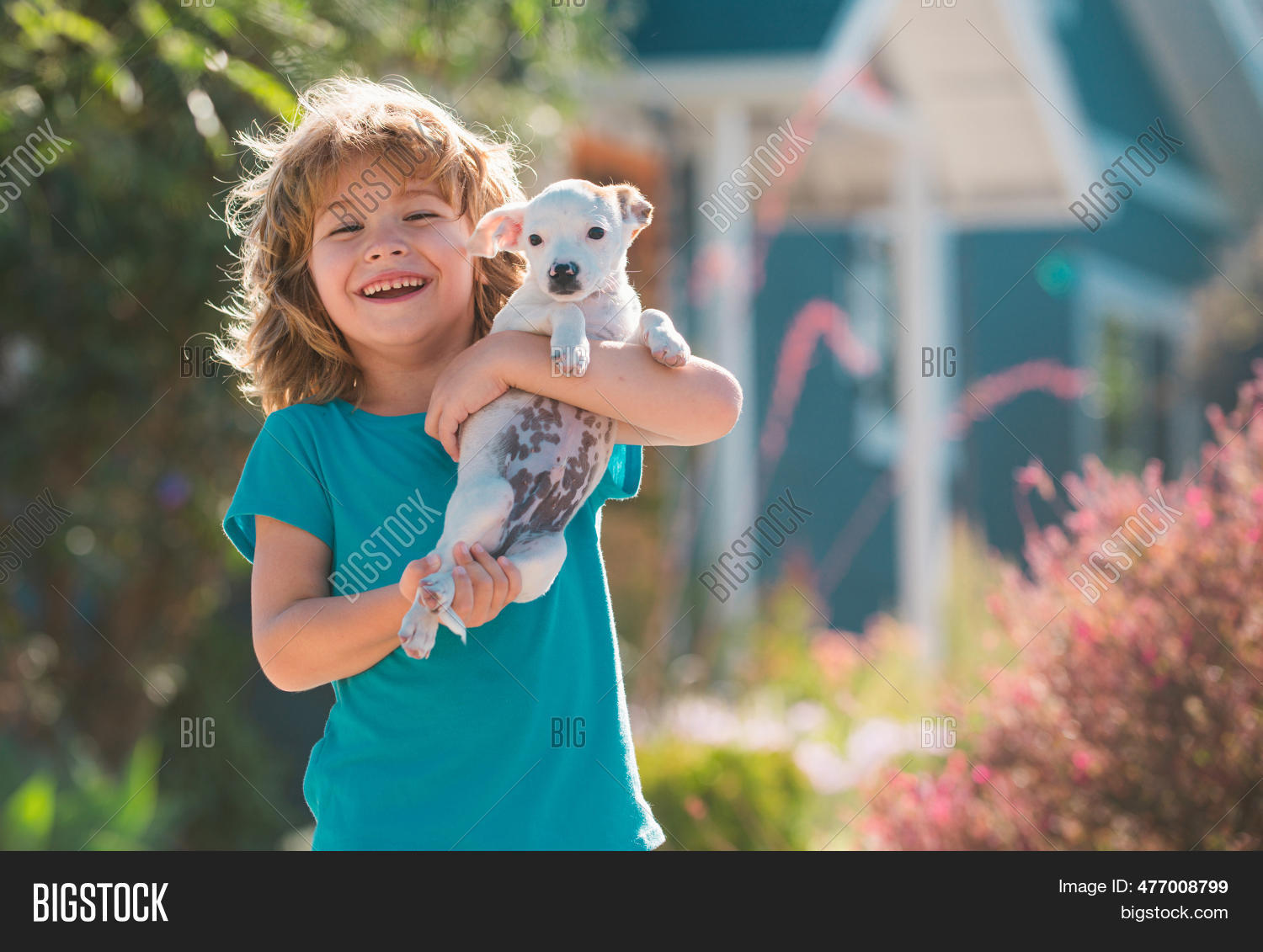Child Walk Dog Outdoor Image & Photo (Free Trial) | Bigstock