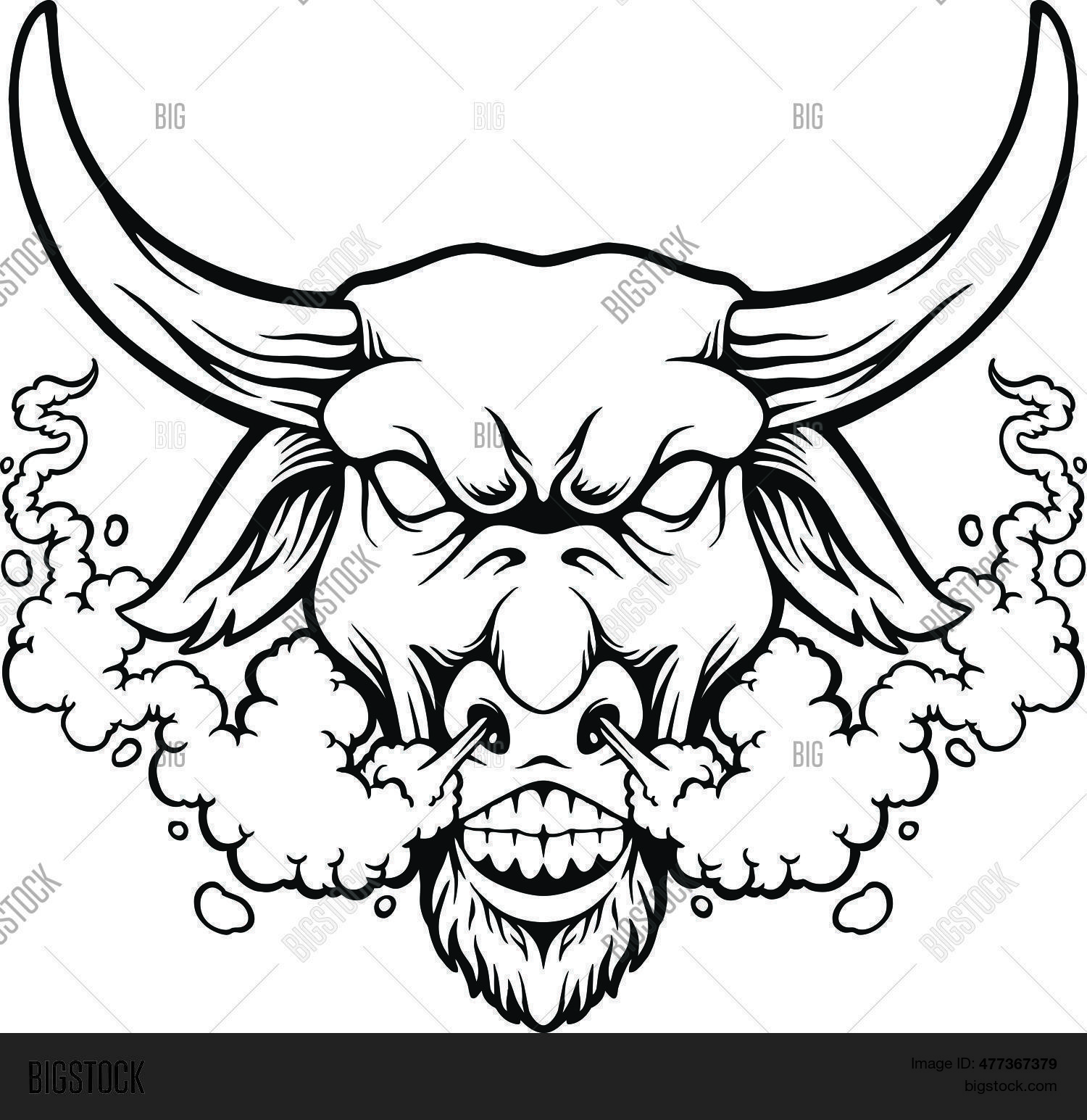 Angry Bull Head Vector & Photo (Free Trial) | Bigstock