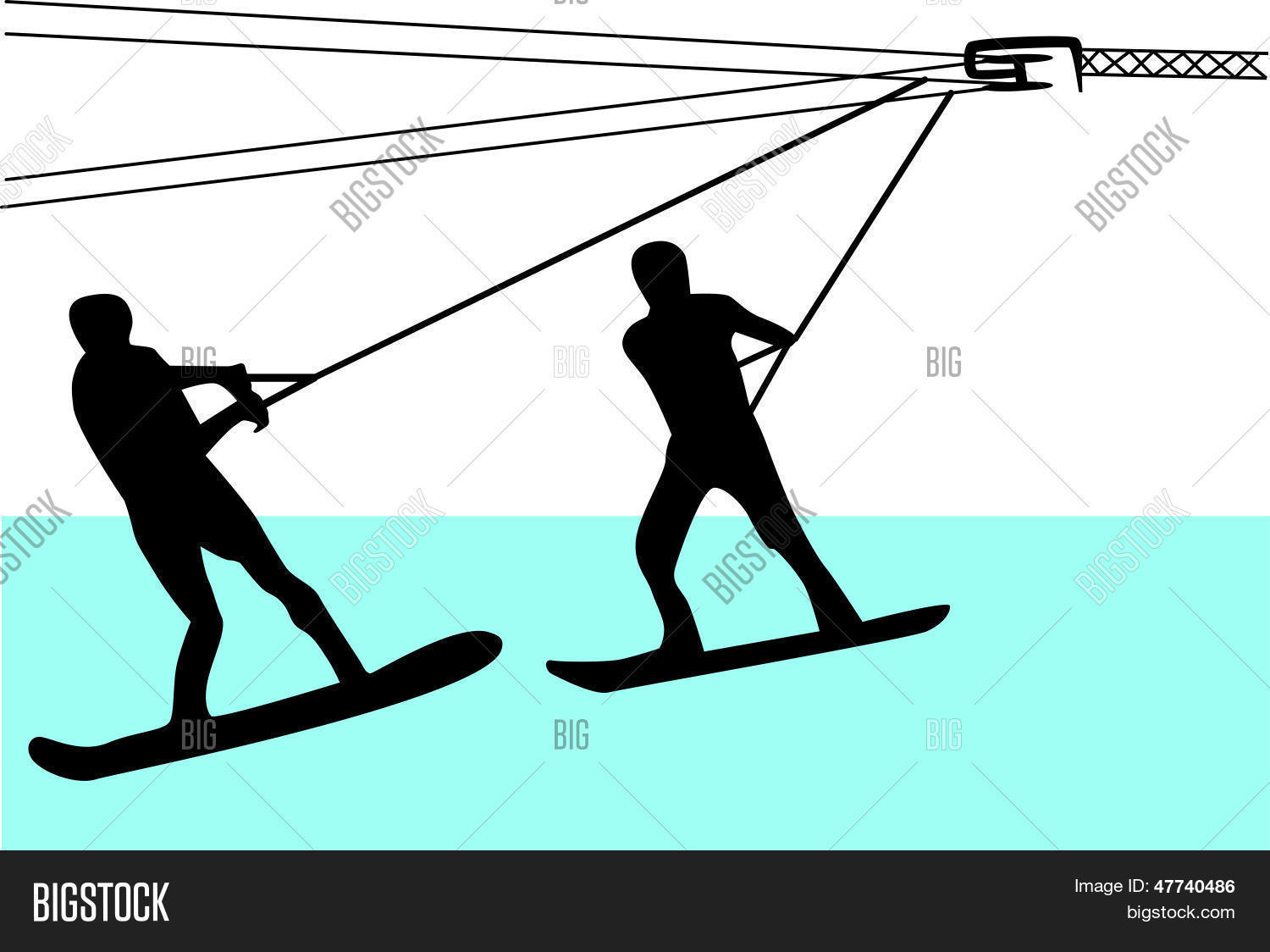 Water Skiing Vector & Photo (Free Trial) | Bigstock