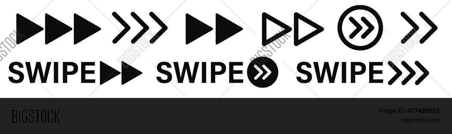 Swipe Right Icon Set Vector & Photo (Free Trial) | Bigstock