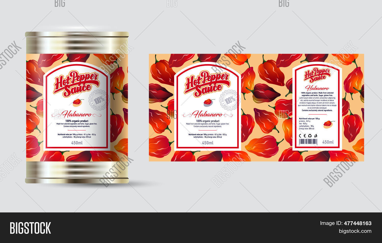 Pepper Sauce Label Vector & Photo (Free Trial) | Bigstock